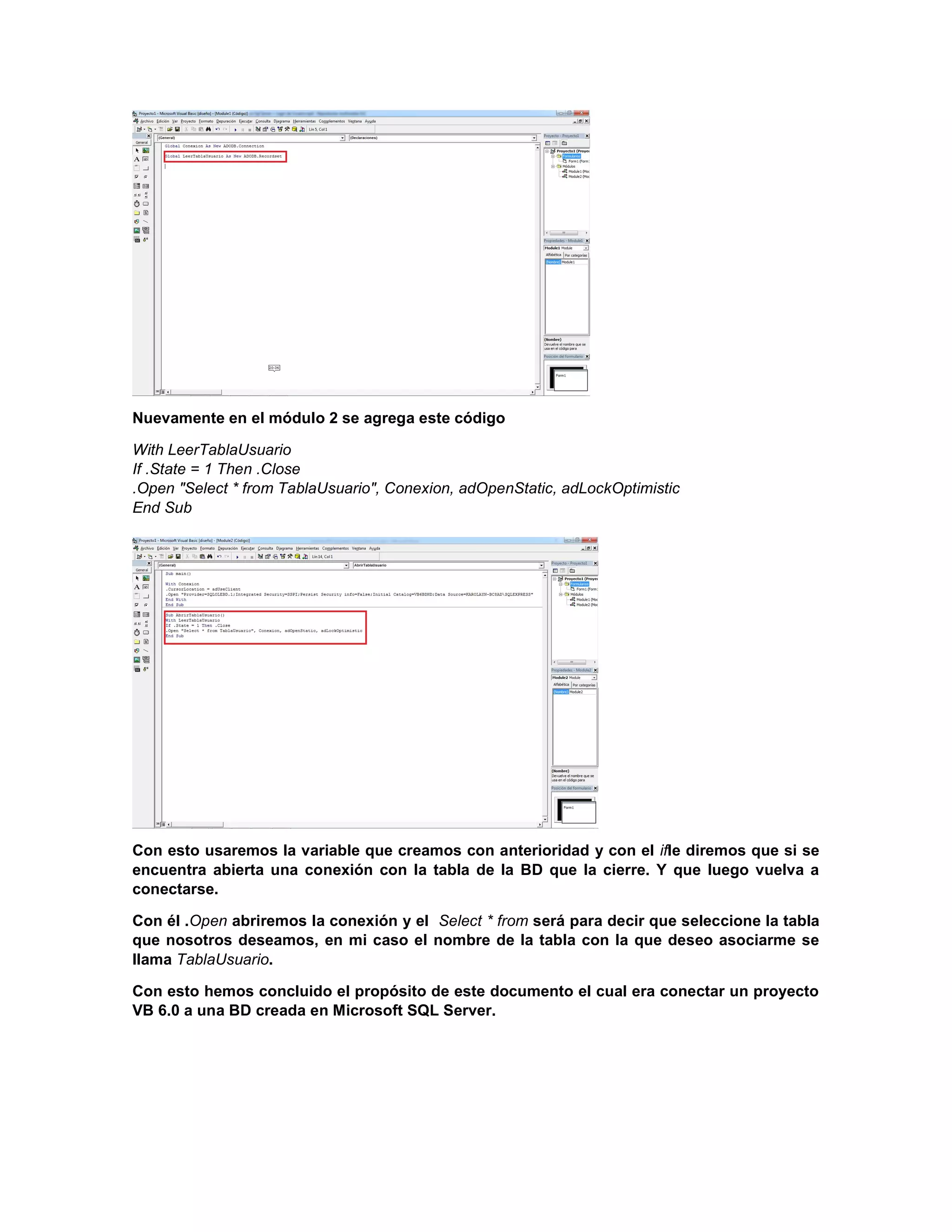 Como conectar visual basic 6.0 a una base de datos microsoft sql server ...