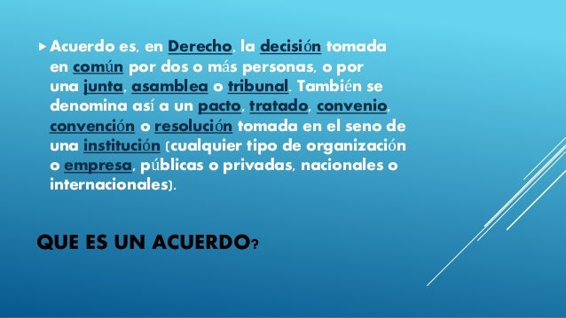 Como crear acuerdos y como se deben mantener