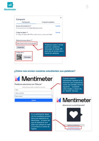 Como crear cuenta y nube en mentimeter | PDF
