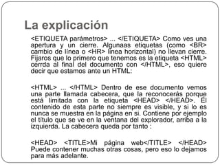 Como crear paginas en html | PPTX