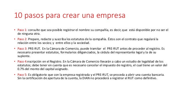 Pasos Para Crear Una Empresa