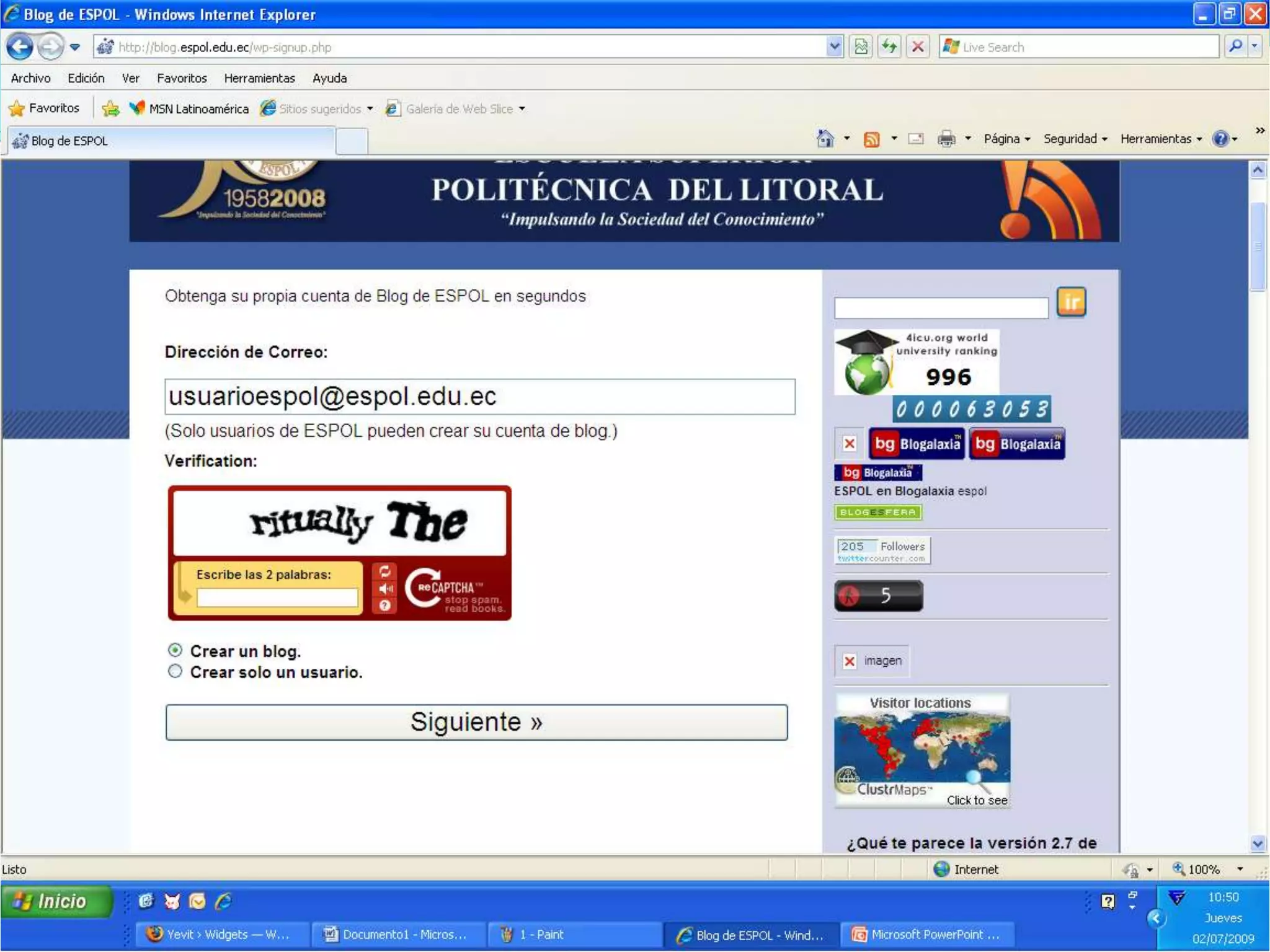 Como Crear Un Blog De La Espol | PPT