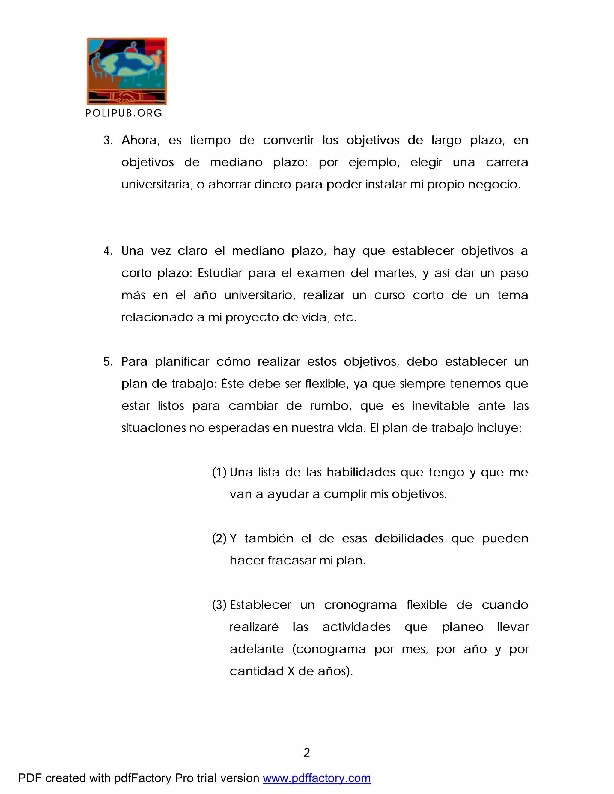 Como crear un proyecto de vida | PDF | Career Planning | Careers