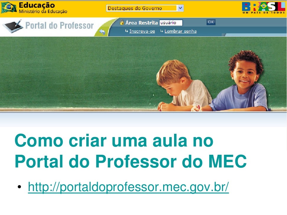 Como criar uma aula no Portal do Professor do MEC
