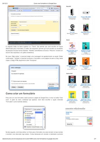 Como criar formulários no google docs | PDF