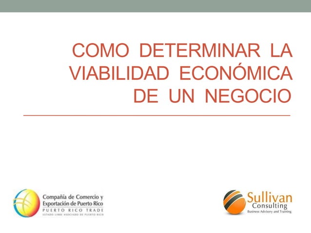 Como determinar la viabilidad económica de un negocio | PPT