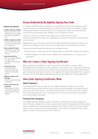 Comodo code signing certificates | PDF