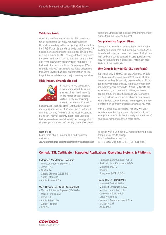 overview about comodo ev ssl certificate | PDF