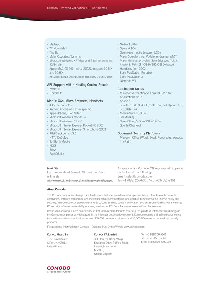 overview about comodo ev ssl certificate | PDF