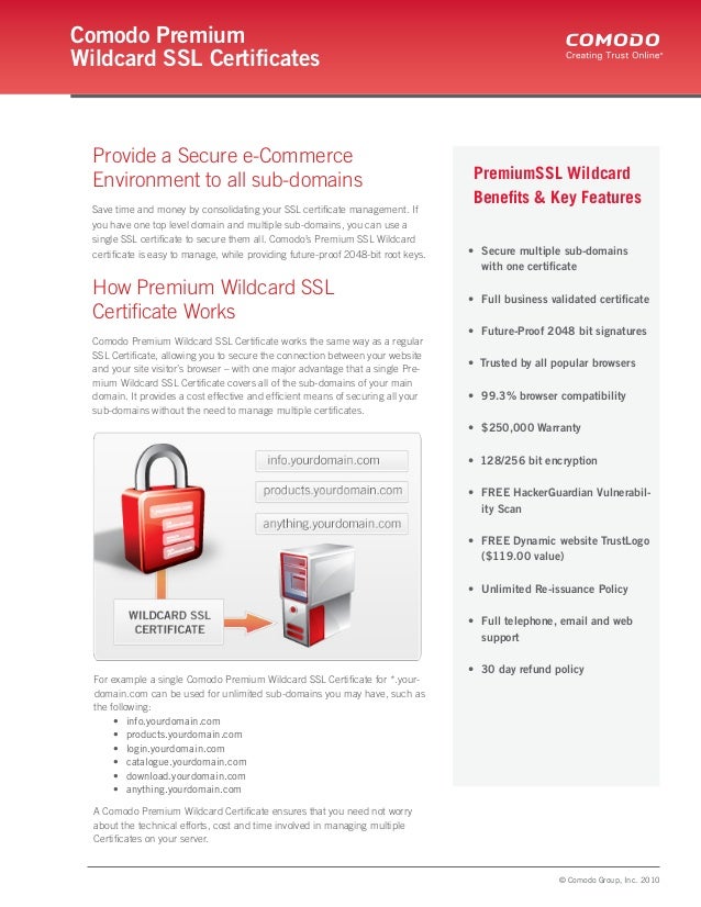 Comodo Premium Wildcard SSL Explained