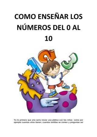 Como enseñar los números del 0 al 10 | DOCX