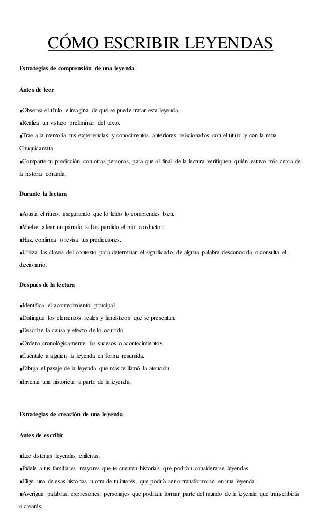 Cómo escribir leyendas