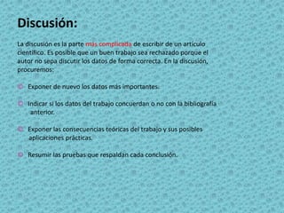 Como escribir un articulo cientifico | PPTX