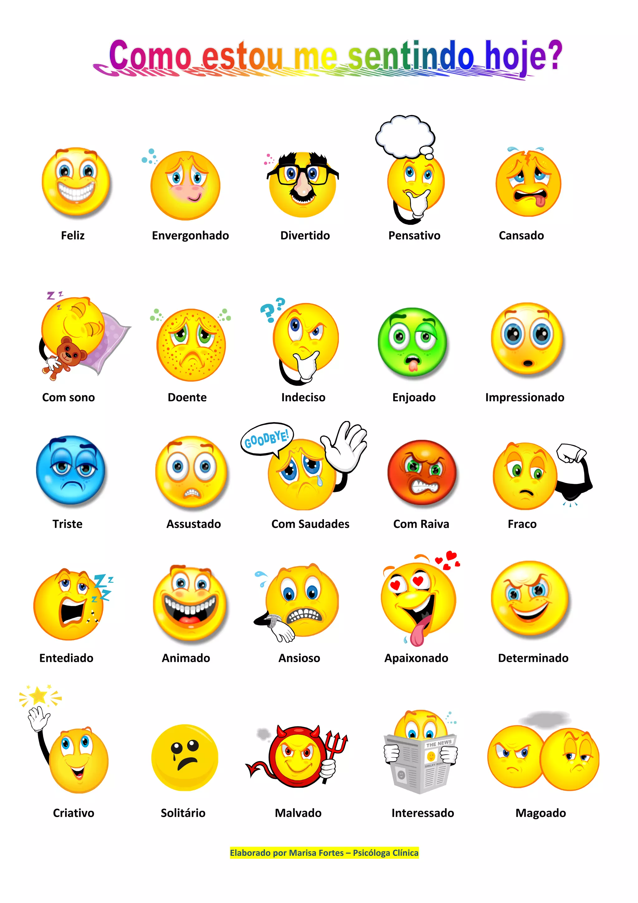 Como estou me sentido hoje infantil | PDF