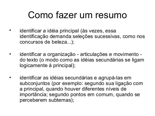Como fazer um resumo
