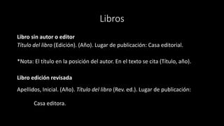 Referencias Bibliográficas APA 6ta Edición | PPTX