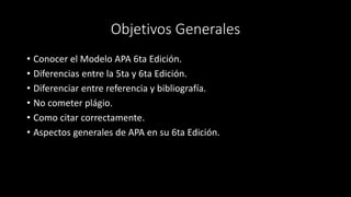 Referencias Bibliográficas APA 6ta Edición | PPTX