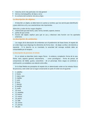 Como hacer una descripcion | DOCX