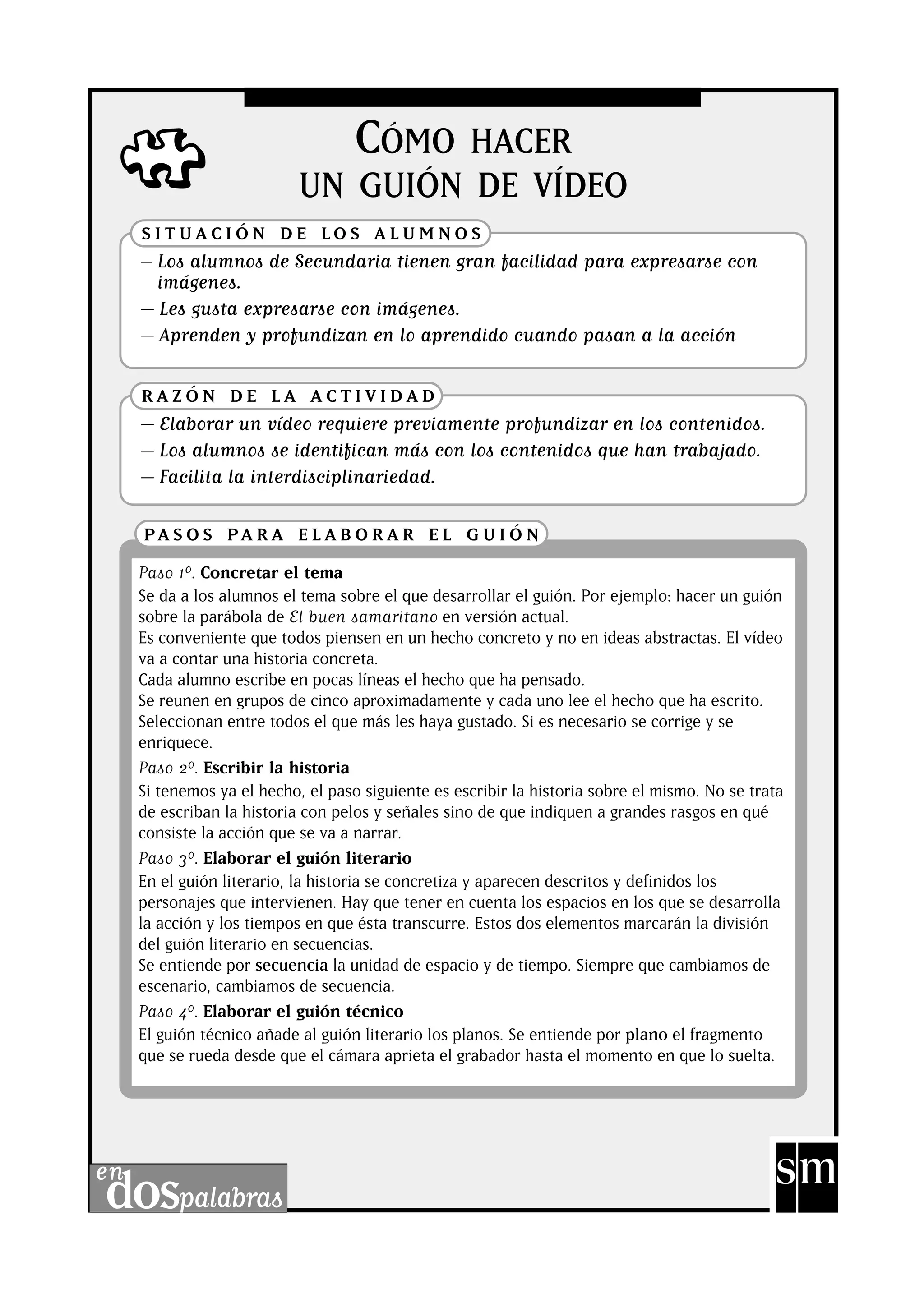 Como hacer un guión de video | PDF