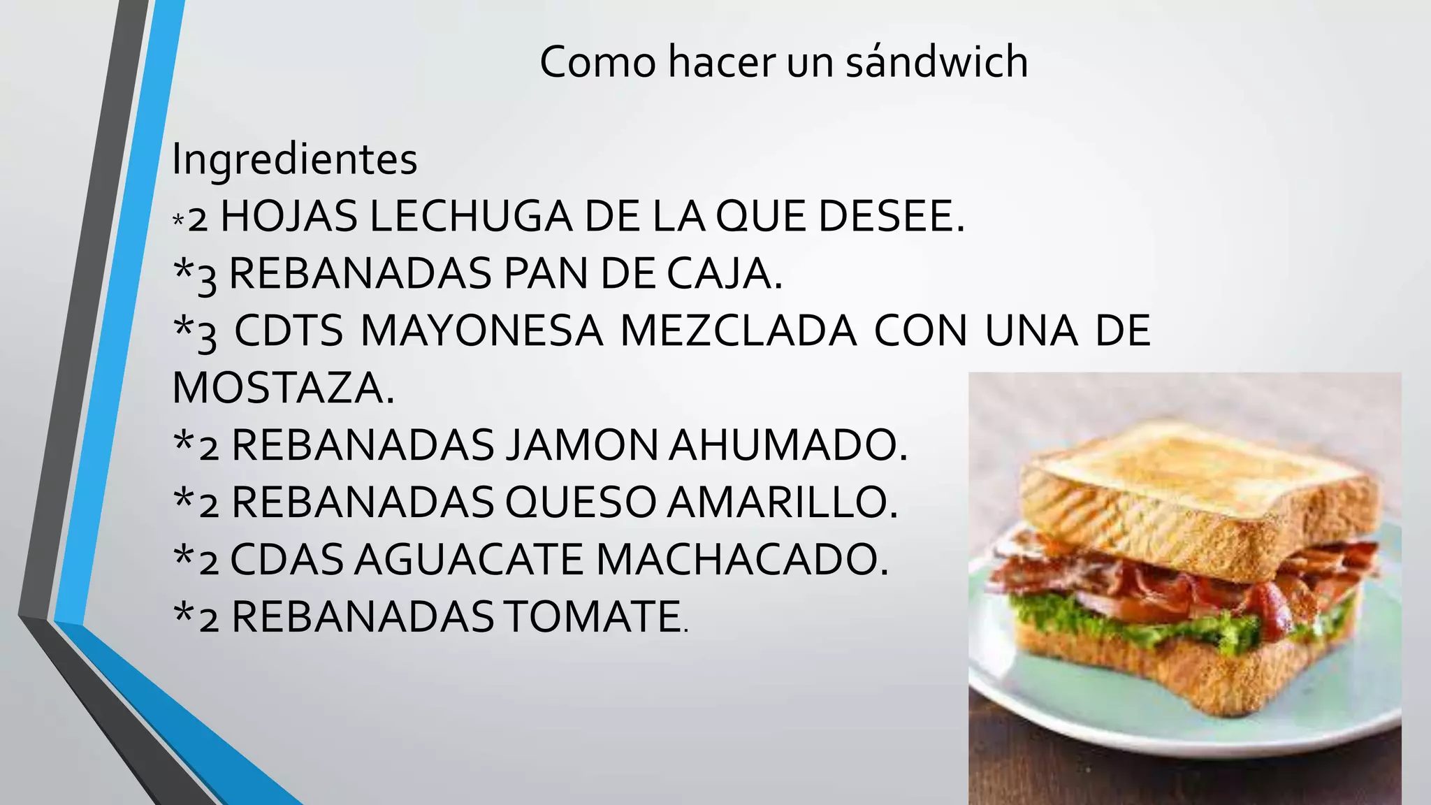 Como hacer un sandwich | PPTX
