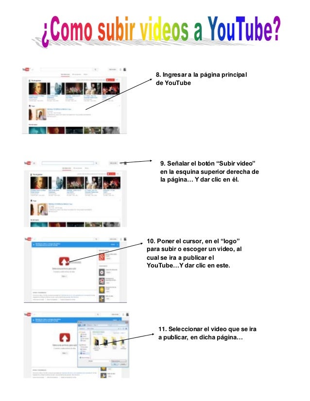 Como ingresar a youtube y publicar un vídeo.