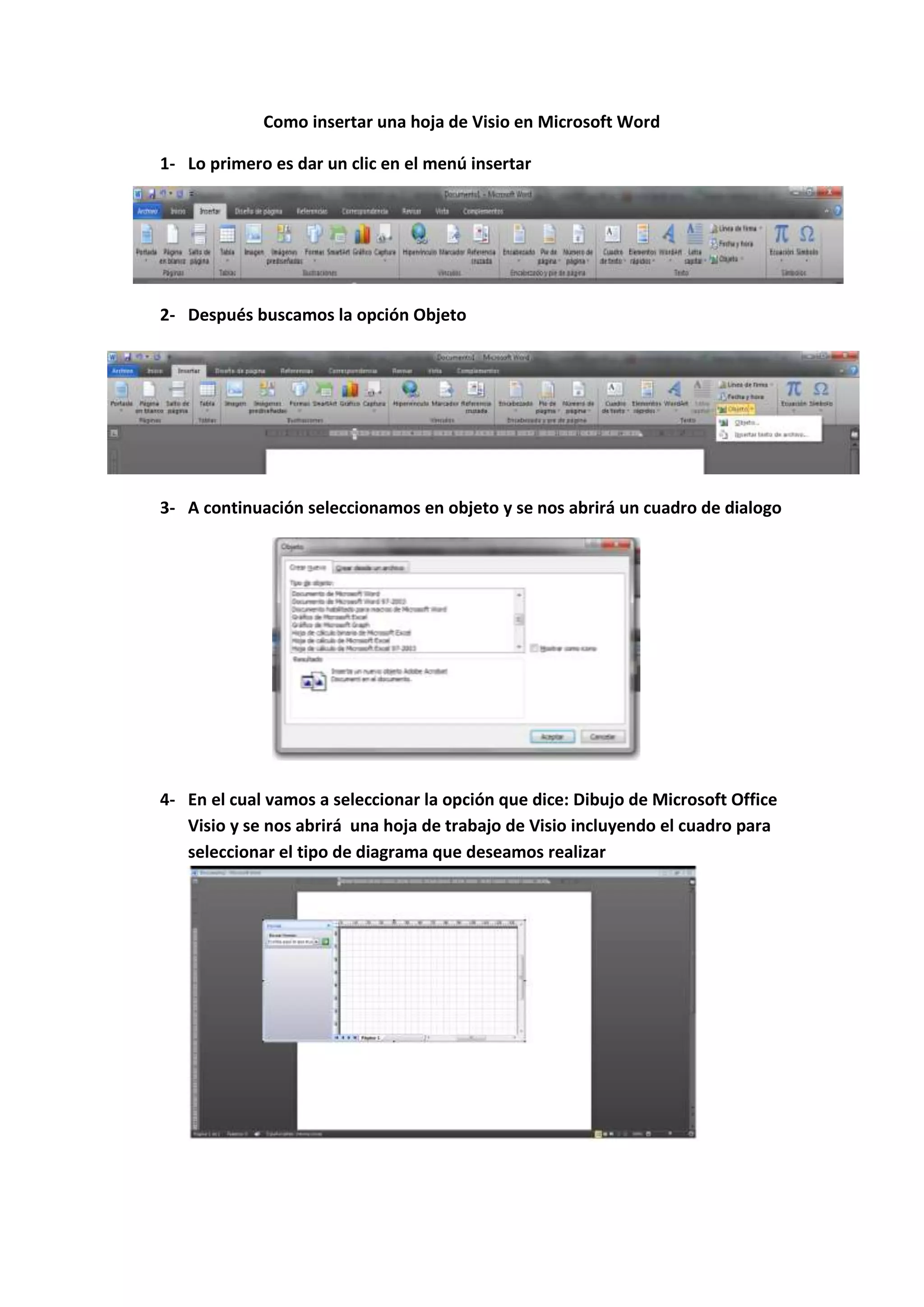 Como insertar una hoja de visio en microsoft word | PDF