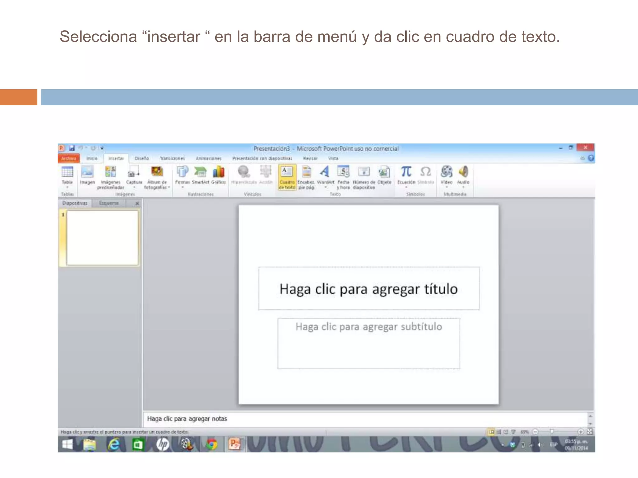 Como insertar un cuadro de texto | PPTX