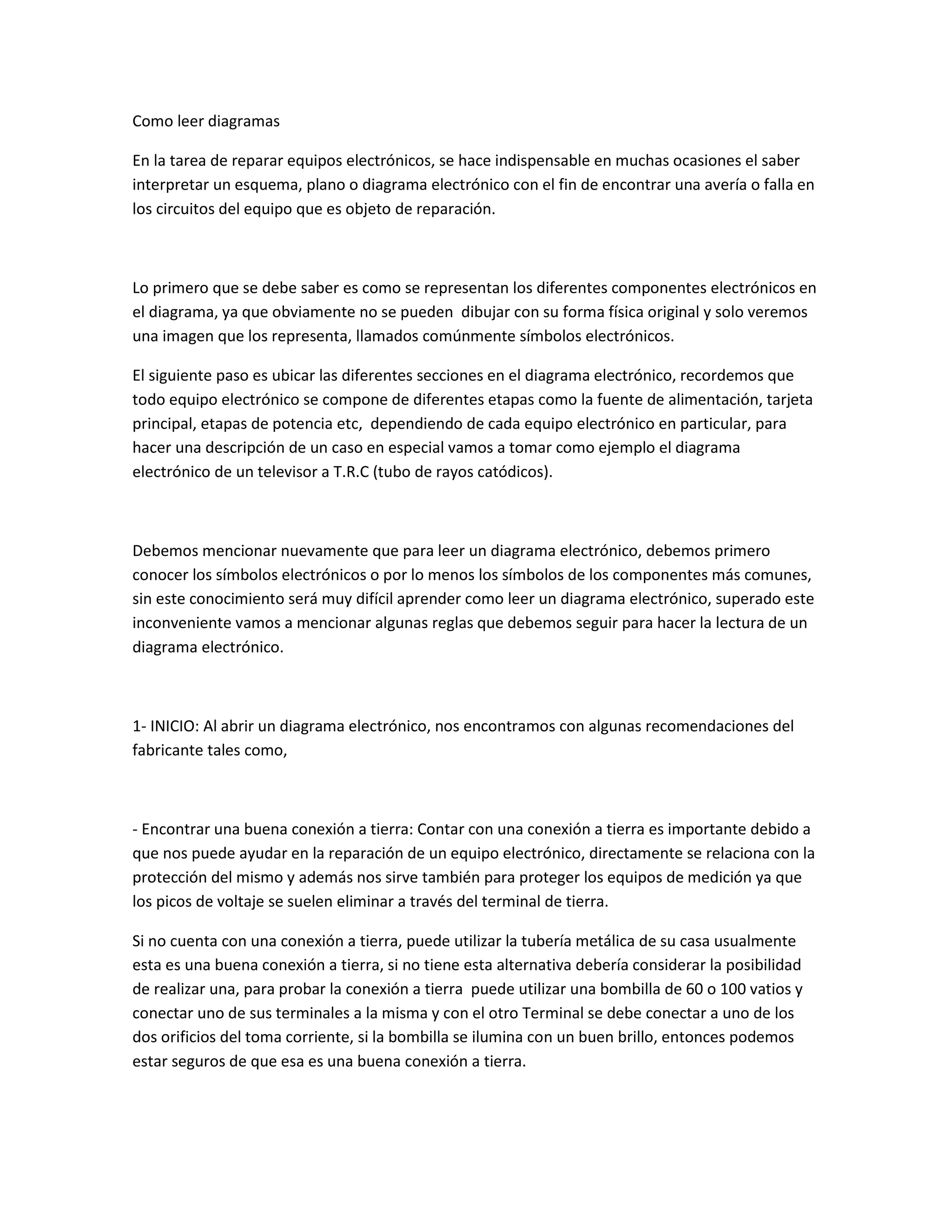 Como leer diagramas | DOCX | Consumer Electronics | Technology & Computing