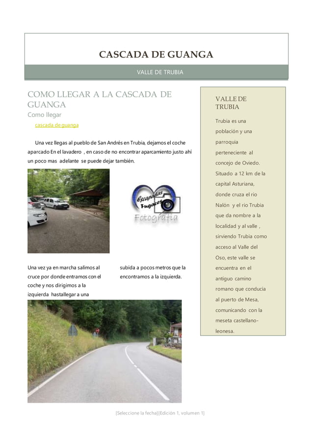 Como llegar a la cascada de guanga | DOCX