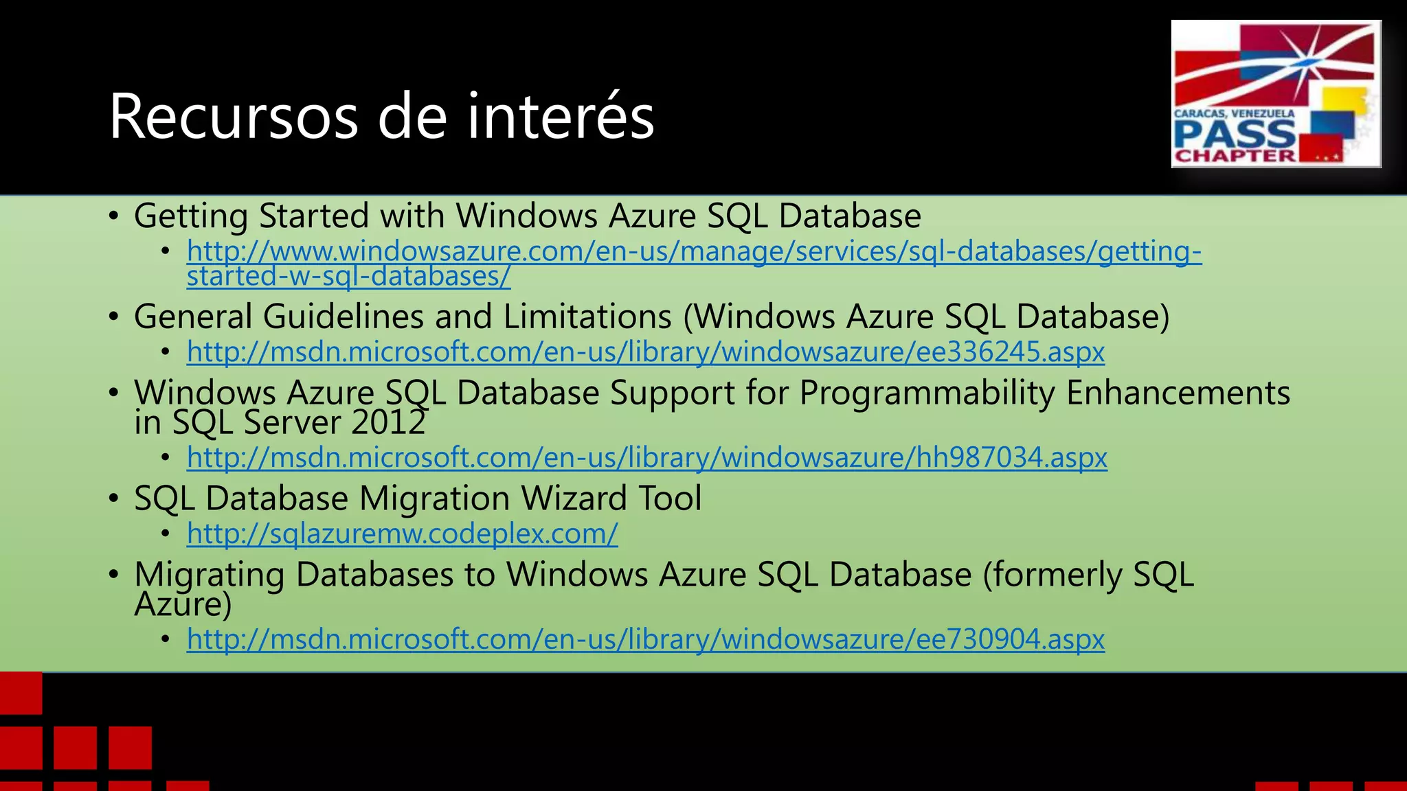 ¿cómo Migrar Tus Bases De Datos Sql Server 2012 A Sql Azure Ppt