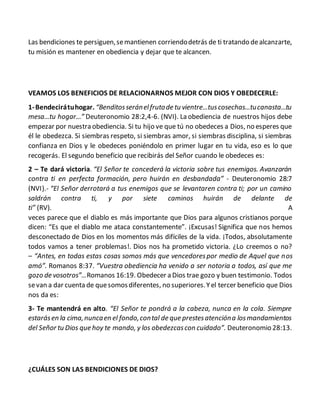 Como nos llegan las bendiciones de dios | DOCX