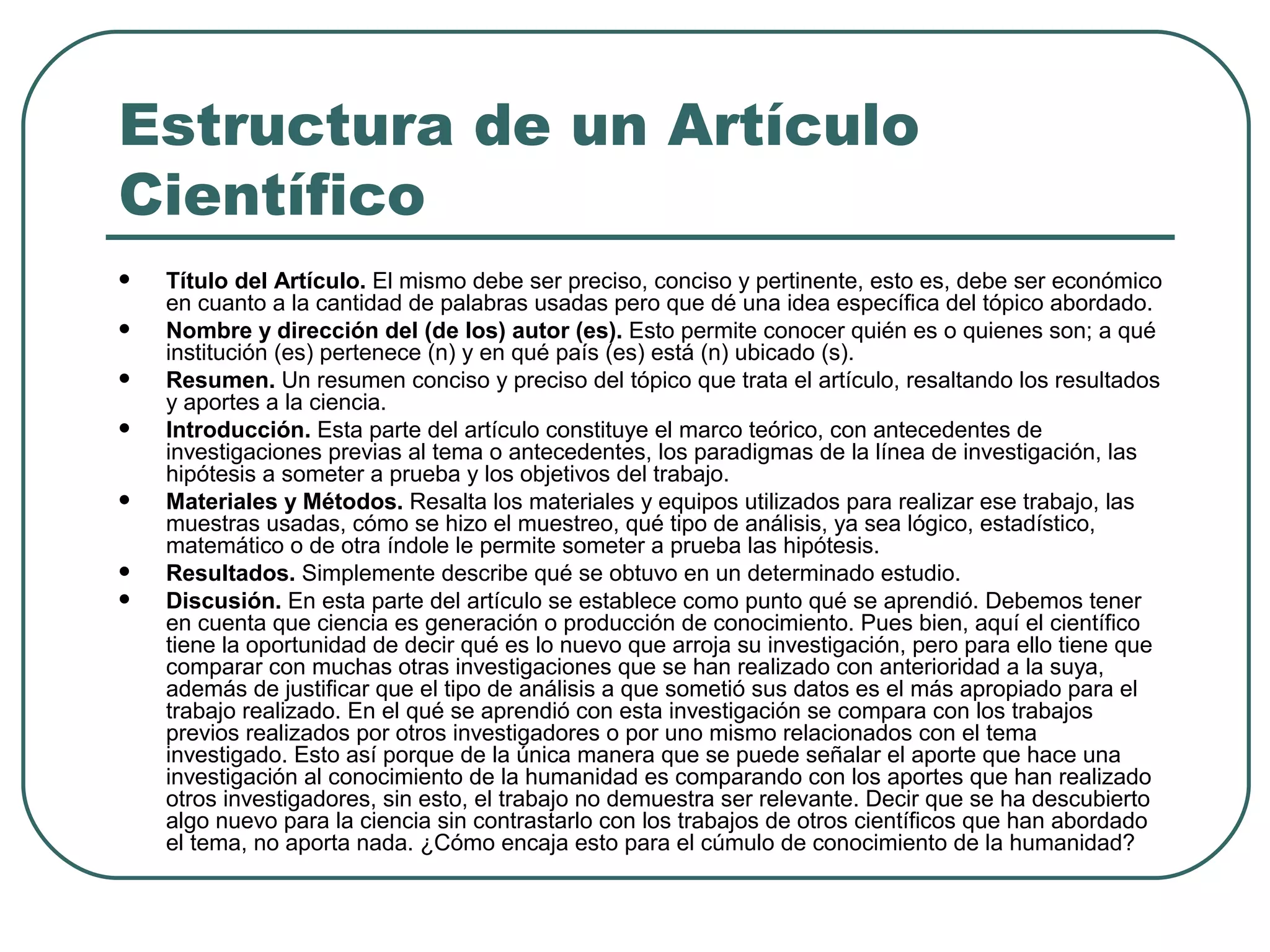 Como preparar un articulo cientifico para publicar en un | PDF
