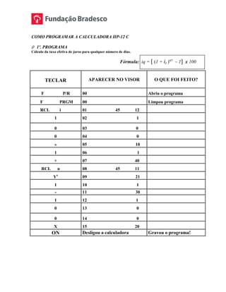 Como programar a hp 12 c | PDF