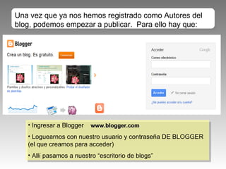 Como publicar en blogger | PPT