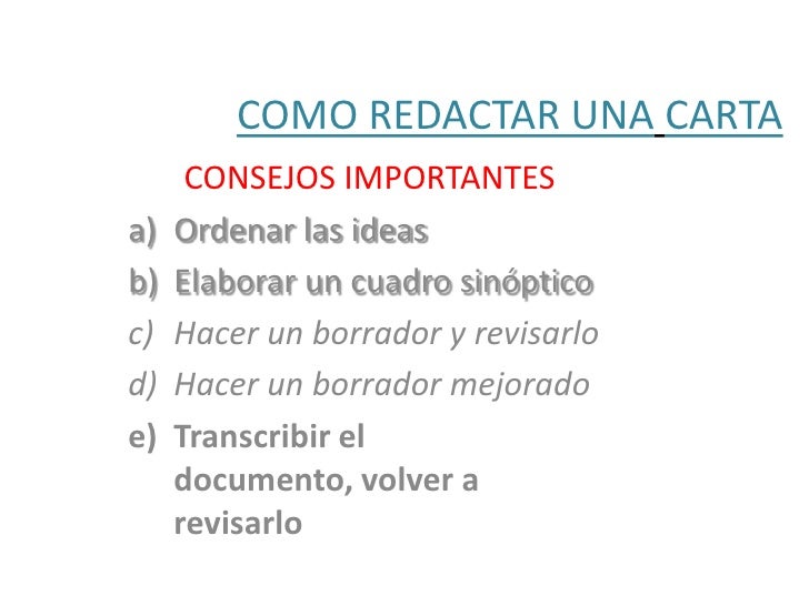 Redactar carta - Imagui