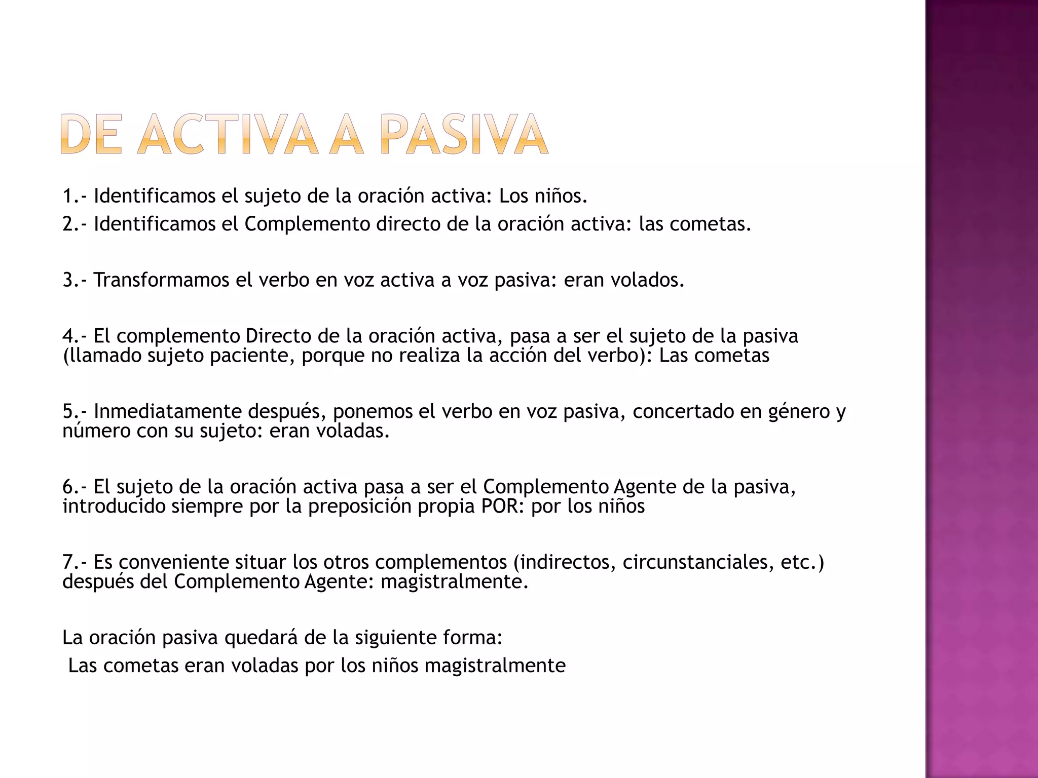 Como se forma la pasiva en inglés | PPSX