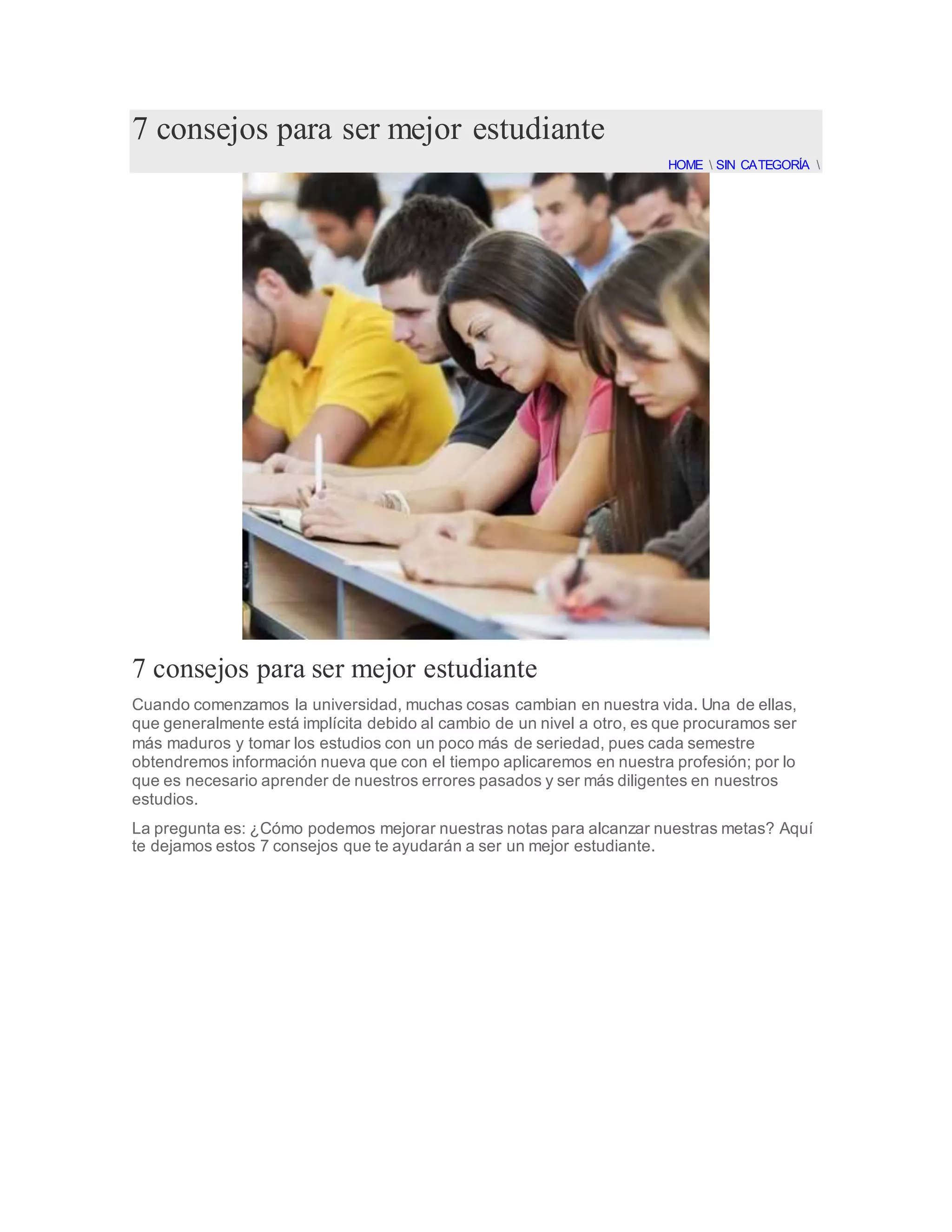 Como ser buen estudiante | DOCX