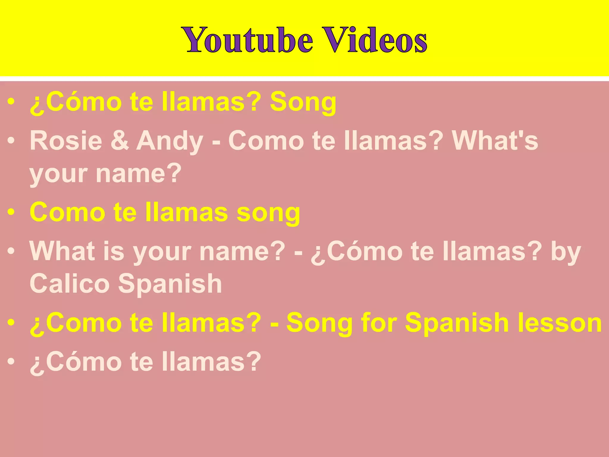 Como te llamas? | PPTX