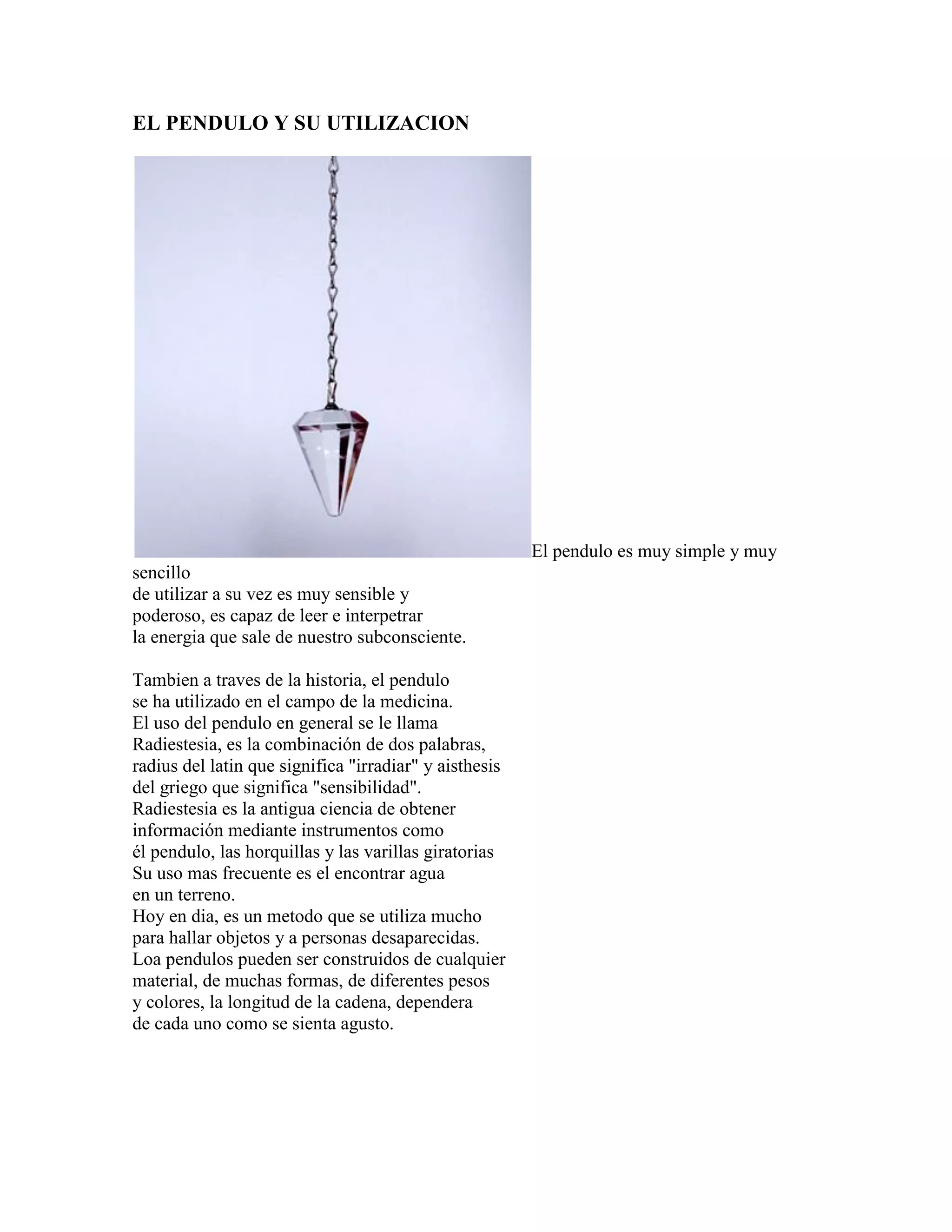 Como usar el pendulo | PDF | Science