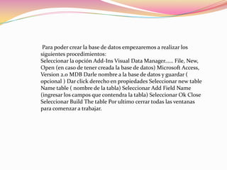 Como utilizar sql en visual basic 6 | PPTX