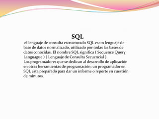 Como utilizar sql en visual basic 6 | PPTX