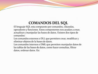 Como utilizar sql en visual basic 6 | PPTX