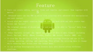 Ms Access | PPTX | Databases | Computer Software and Applications