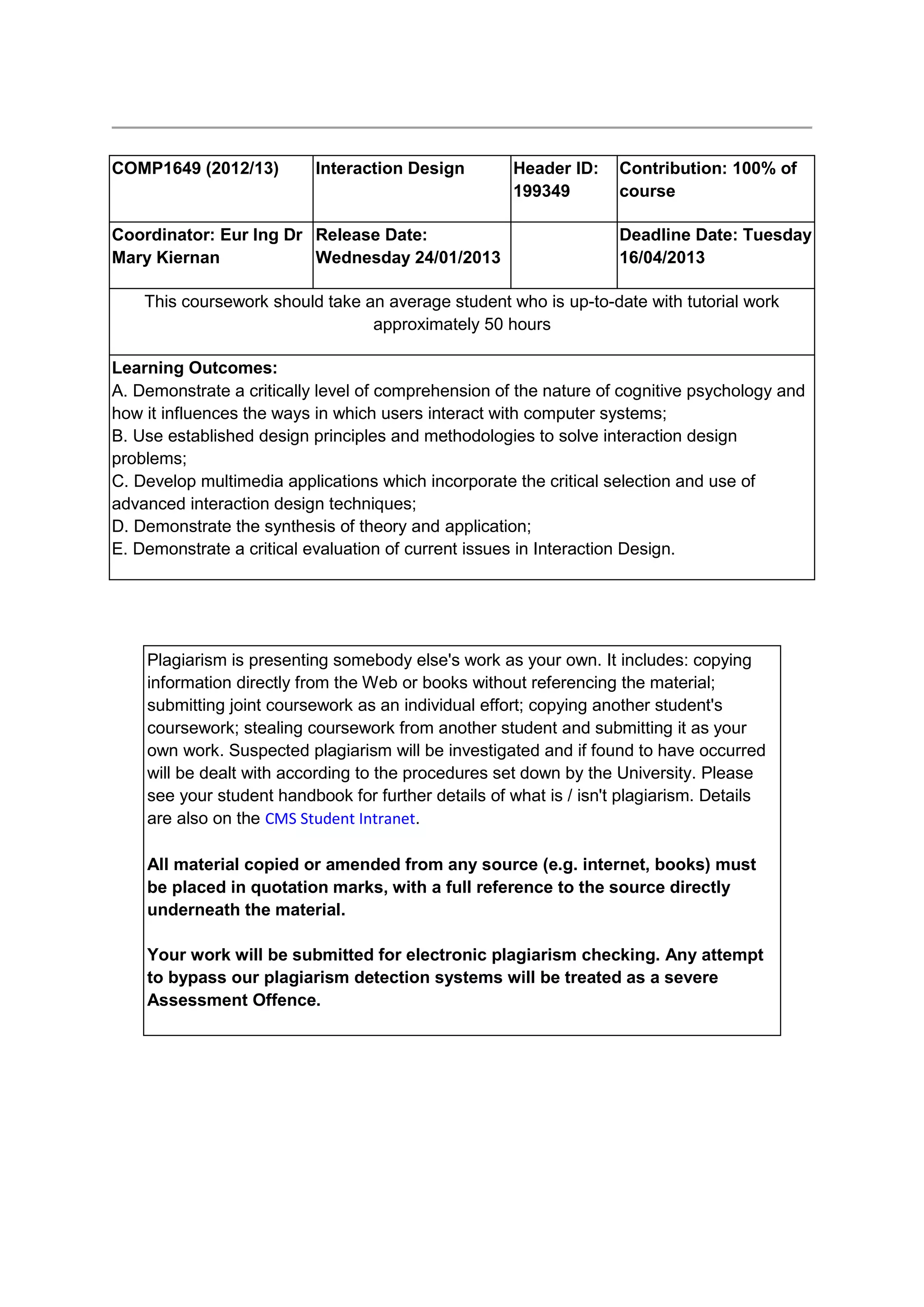 Comp 1649 assessment | PDF