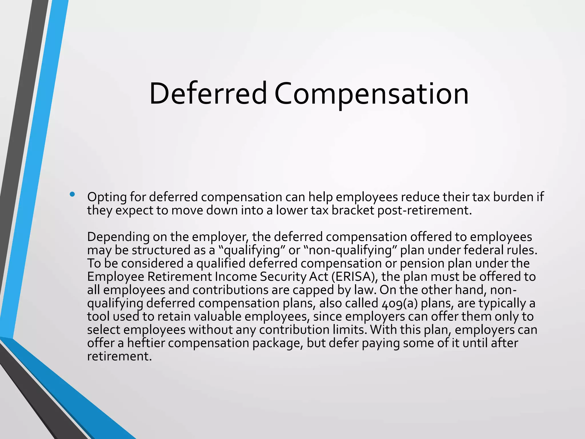 What are the Benefits of Deferred Compensation? | PPT