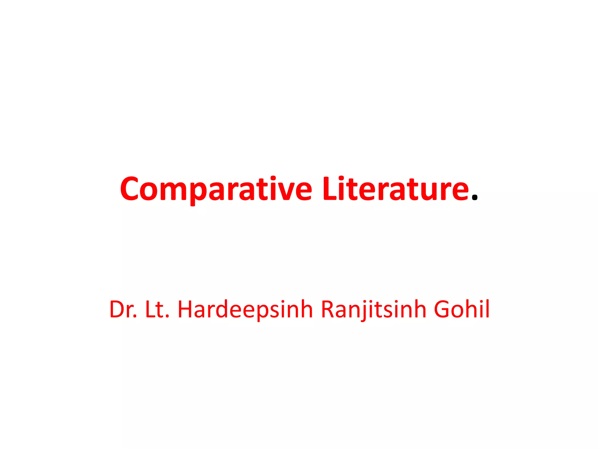 Comp. literature final | PPT