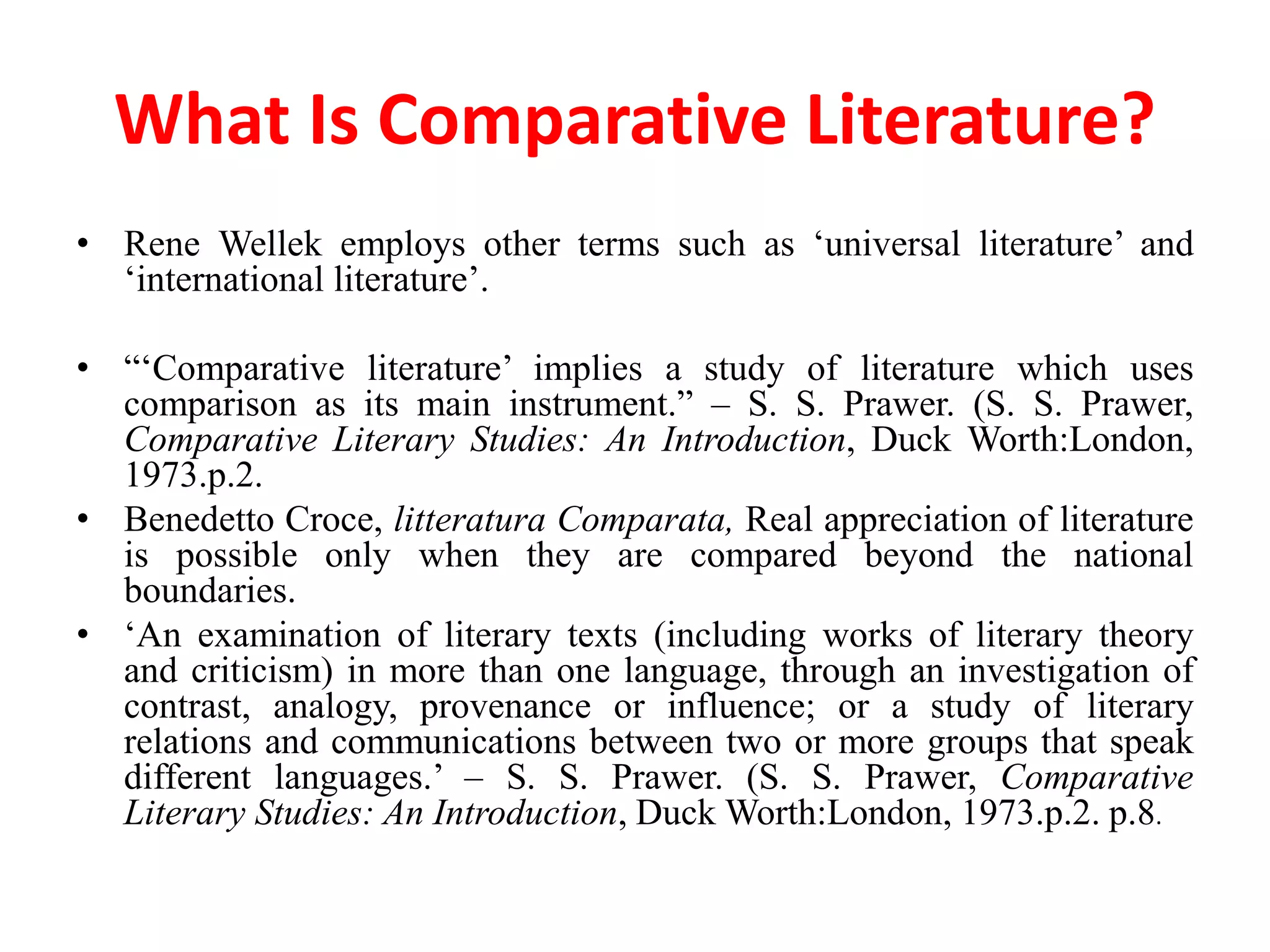 Comp. literature final | PPT