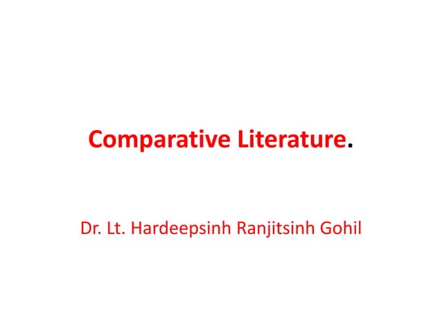 Comp. literature final | PPTX