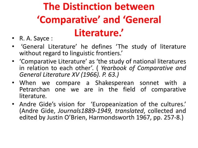 Comp. literature final | PPT