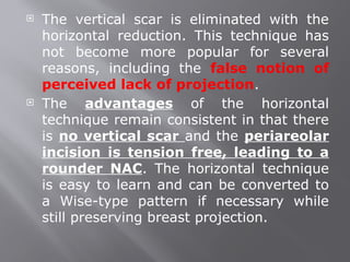 comparative study wise pattern vs NVS reduction mamoplasty | PPTX